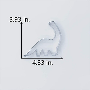 LILIAO Dinosaur Brontosaurus Cookie Cutter for Kids Birthday Party - 4.3 x 4 inches - Dino Biscuit and Fondant Cutters - Stainless Steel