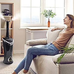 Air Innovations Humidifier Large Capacity 1.7 Gal (6.4L) Whisper-Quiet Cool Mist Ultrasonic for Rooms up to 600 SqFt Baby Bedroom BPA Free Lasts Up to 96hs Remote Control Digital Display Aroma Tray