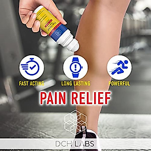 DCH Labs Maximum Strength Pain Relief Roll-on, 4% Lidocaine, Numbs Pain Away, Nerve Pain, 2.5oz (3 pack)