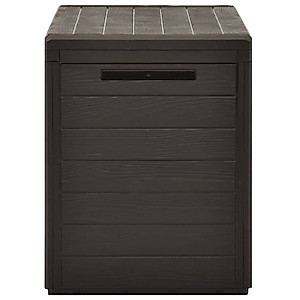 Homvdxl Outdoor Storage Box, 50 Gallons All Weather Patio Deck Box with Large Storage, Light & Waterproof for Boat, Yard, Patio, Camping, Toy, Garage, 31x17Inch, Brown