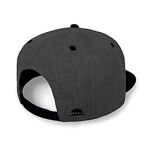 Strange Cargo Tees California State Flag Dark Grey and Black Flat Brim Baseball Cap Hat Snapback