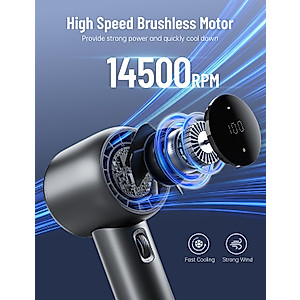 CuzyFeelin Portable Fan - High Speeds 14500RPM Mini Turbo Handheld Fans with Digital - [16H Cooling] USB Rechargeable Battery Powered Personal Fan, Gifts for Men/Women, Travel/Camping Essentials