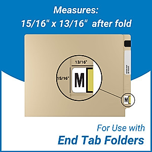 Doctor Stuff - File Folder Labels, Alphabet Letter M, Jeter 2800 - JEAM Series Compatible Alpha Stickers, Gold, 15/16" x 1-5/8", 500/Roll