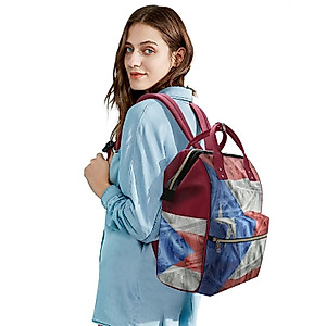 Puerto Rican Flag on Dollar Money Diaper Bag Backpack Large Capacity Mommy Bags Multifunction Nappy Bag Travel Back Pack Red-Style
