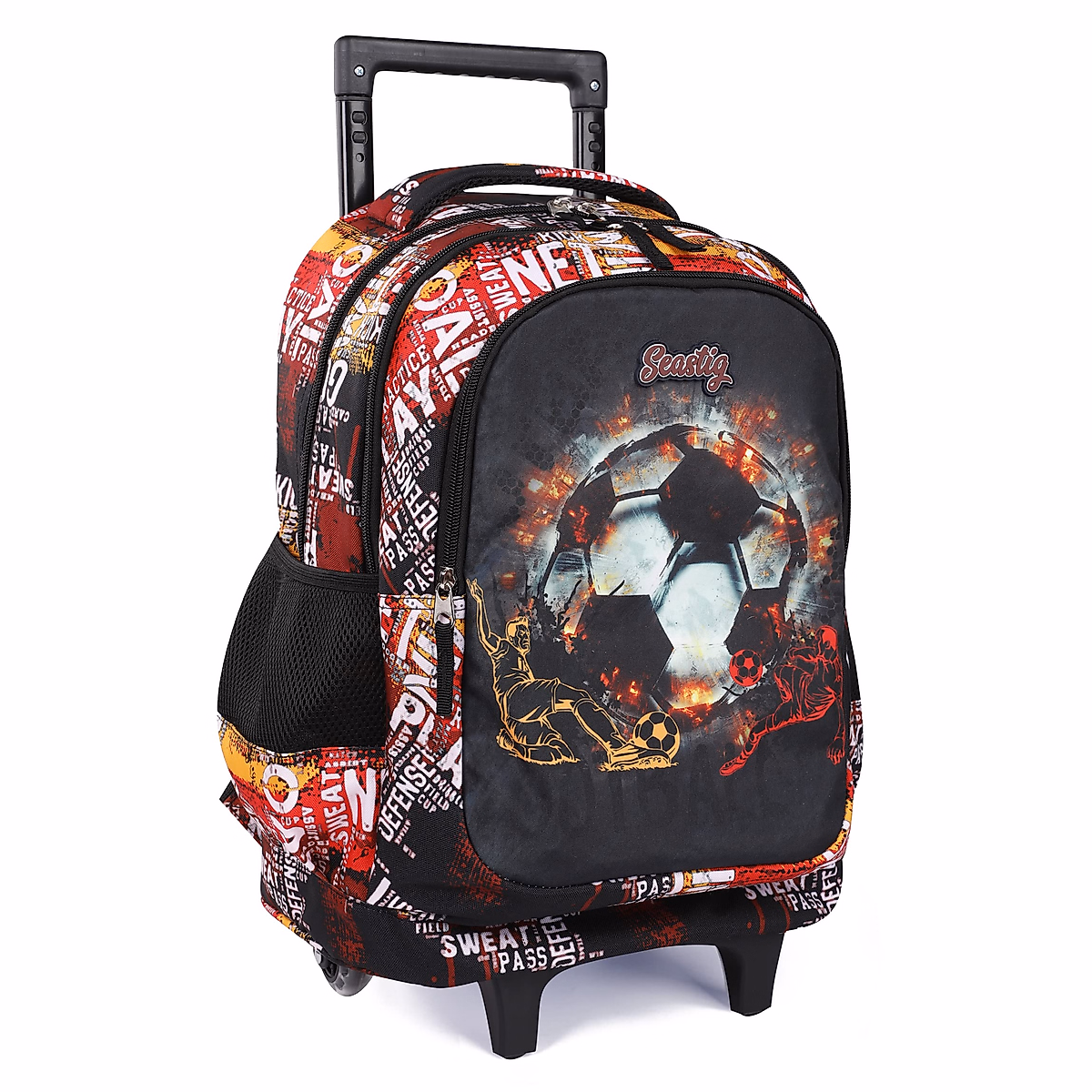 seastig Foldable Rolling Backpack 18 inch Double Handle Wheeled Backpack for Boys Girls Children Luggage Bag for Travel School Trip