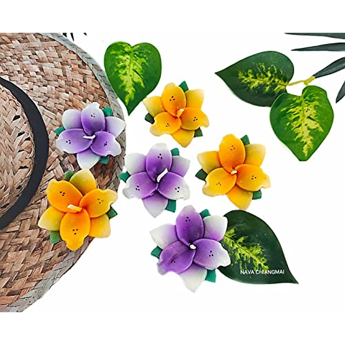 JAKAPAN Lily Petals Shape Flower Floating Candles Home Décor Wedding Receptions Baby Showers Birthday Party Supplies and Wedding Favor (Lily)