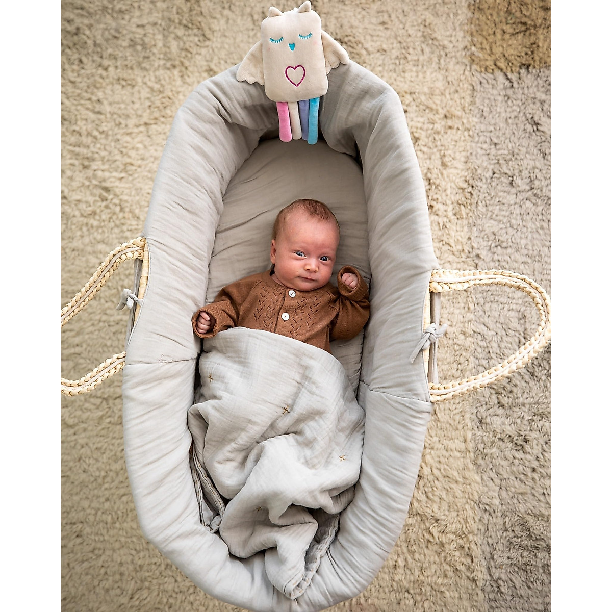 Lulla Owl Baby Toys Sleep Aid - Real Life Heartbeat and Breathing Sound Machine, Attaches to Crib, Suitable from Birth, 24hr Continuous Play, Machine Washable, Perfect Newborn Baby Gifts