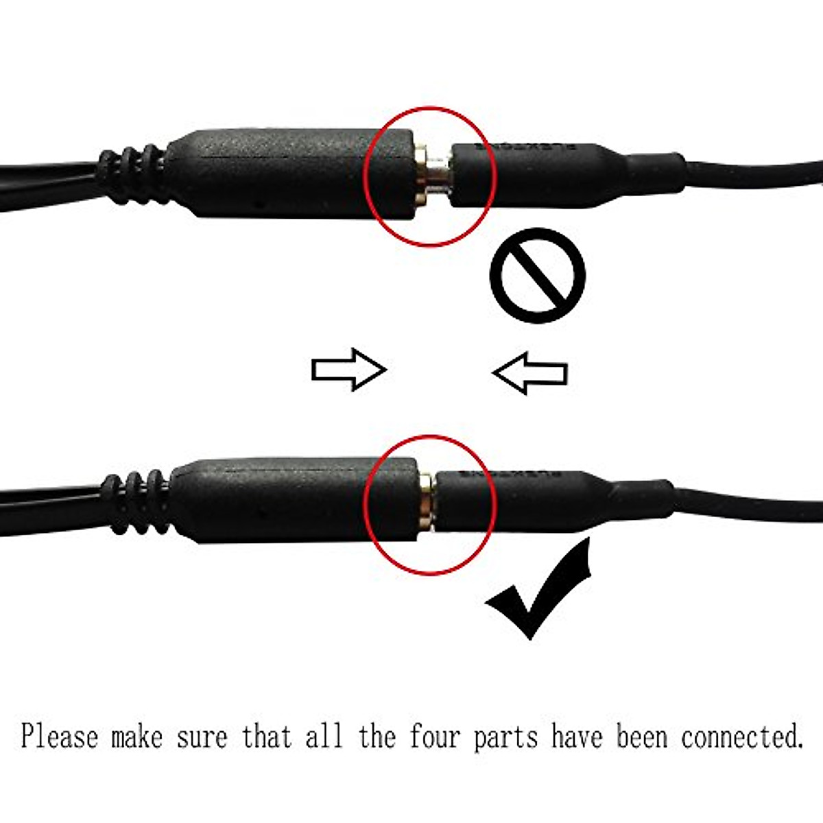 Damomon Black 4 Pin 3.5mm Female To 2 x 3 Pin 3.5mm Male Headset Splitter Adapter