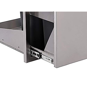 WHISTLER Outdoor Kitchen Trash Drawer with Trash Bin Pull Out Drawers for Kitchen Cabinets, 16.5" Lx22 Wx22 H, 304 Stainless Steel, Brushed, Durable & Easy to Clean