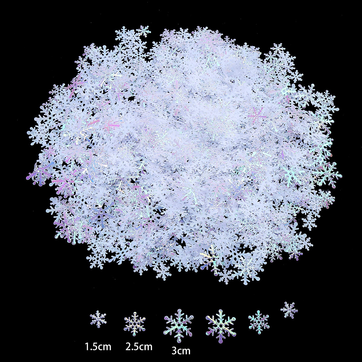 CCINEE 800pcs Glitter Snowflake Confetti White Decorative Snowflake Scatter Confetti for Christmas Birthday Party Wedding Home Decoration
