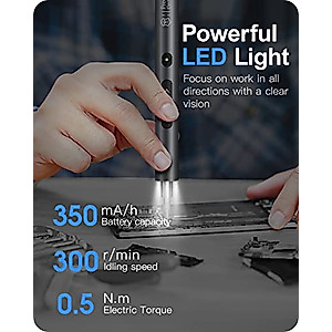 Kingsdun Mini Electric Screwdriver, 51 in 1 Cordless Precision Power Screwdriver Set with 48 Magnetic Bits, Rechargeable Repair Tool Kit with LED Lights for Phones Camera Watch Conputers Laptops Toys