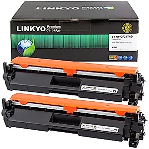LINKYO Compatible Toner Cartridge Replacement for HP 17A CF217A (Black, 2-Pack)