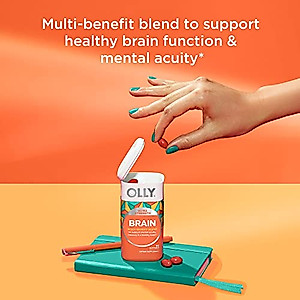 OLLY Ultra Strength Brain Softgels, Nootropic, Supports Healthy Brain Function, Memory, Focus and Concentration, Omega-3s, Vitamins B6 and B12, 30 Day Supply - 60 Count