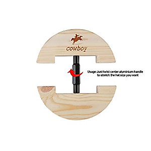 Cowboy Hat Stretcher,Small Size 6 1/2 to 9 1/2-Colourful Adjustable Buckle Heavy Duty (Small, Black)