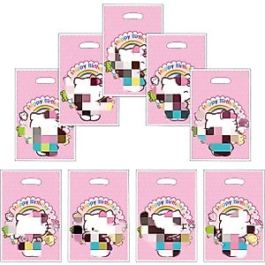 DXRZYS Gift Bags, 30 Pcs Birthday Party Supplies, Hallo Cat-Theme Candy Bag Treat Bags, Pink2