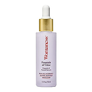 Womaness Fountain of Glow Vitamin C Face Serum - Menopause Support Brightening Serum for Improving Dull & Uneven Skin Tone - Super Antioxidant Serum of 8% Vitamin C + Plant Derived Squalane Oil (50ml)