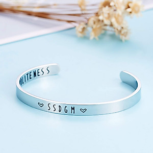 LParkin SSDGM True Crime Gifts Bracelets My Favorite Murder Murderino Stay Sexy Don't Get Murdered Cuff Bracelet Feminist Gift (Cuff)