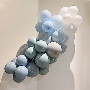 40pcs DIY Balloons Garland Kit Double Stuffed Balloon 5in 10in Dusty Blue Balloons Arch Kit Bridal Shower Wedding Birthday Decoration Boy Baby Shower Balloons Decorations (dusty blue)