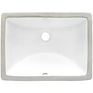 Ruvati 18 x 13 inch Undermount Bathroom Vanity Sink White Rectangular Porcelain Ceramic with Overflow - RVB0718