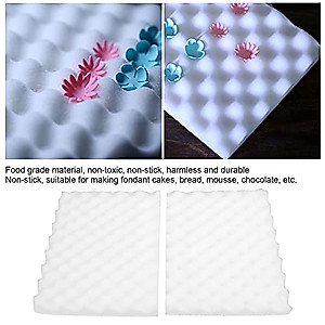 Hztyyier 2Pcs Flower Sponge Tools Waved Shape Fondant Dry Flowers Mat Pad for Cake Candy Decor Cooking Decorations