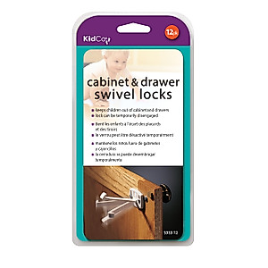 KidCo 12 Count Swivel Cabinet and Drawer Lock, Cabinet Locks Baby Proofing - Child Proof Drawer Locks - Child Safety Cabinet Latches