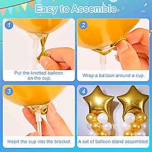 Aivwis Metal Telescopic Pillar Balloon Stand Set of 2, 6.6 Feet Balloon Tower, Height Adjustable Balloon Column Stand Kit Set for Halloween Birthday Graduation Party Decoration (Balloon Column Kit)