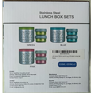 Lille Home Lunch Box Set, An Vacuum Insulated Bento/Snack Box Keeping Food Warm for 4-6 Hours, Two BPA-Free Food Containers, A Lunch Bag, A Portable Cutlery Set, Smart Diet, Weight Control (Pink)