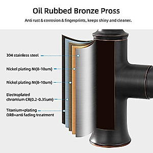 YITAHOME Kitchen Faucets with Pull Down Out Sprayer Oil Rubbed Bronze Commercial Sinks Faucet Single Hole Single Handle Brass Body for RV Laundry Kitchen (Oil Rubbed Bronze)