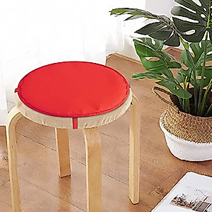 TUNKENCE Stool Cushion Office Chair Pads Chair Pad Covers Round Garden Chair Pads Seat Cushion with Ties for Outdoor Bistros Stool Patio Dining Room Four Ropes, 15 Inch
