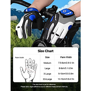 INBIKE 5mm Gel Pad Full Finger Gloves Men for Workout Gym Fitness Outdoor Blue Medium