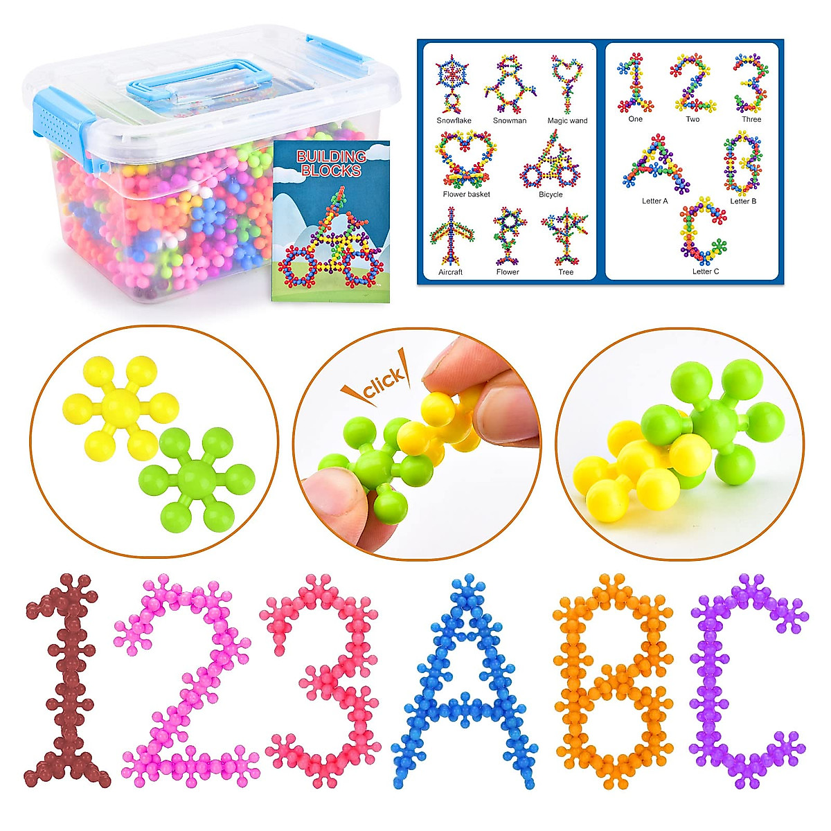 Moulselp 400 Pieces Building Toys for Kids - Kids STEM Toys, Educational Building Toys for Kids Ages 4-8, Learning Discs Sets, Construction Blocks for Preschool Classroom Boys Girls Aged 3+ Kids Toys