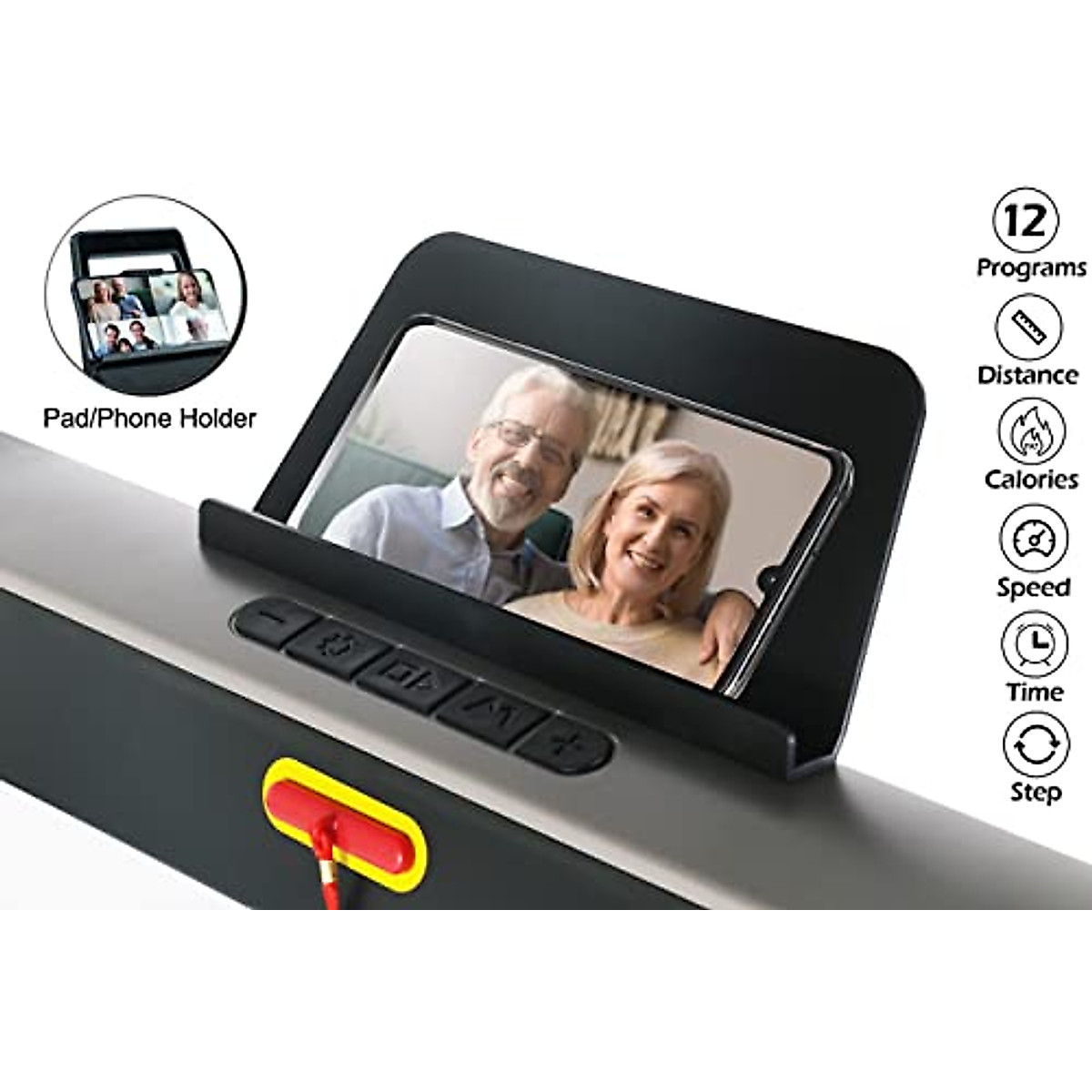 2 in 1 Under Desk Treadmill, 2.5HP Folding Electric Treadmill Walking Jogging Machine for Home Office with Remote Control, Black