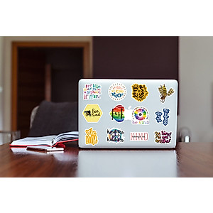 53Pcs Be Kind Stickers Pack, Inspirational Quote, Motivational Saying Aesthetic Decal | Vinyl Waterproof Kindness Stickers for Water Bottle,Laptop,Phone,Scrapbook,Journal Gifts for Kids Teens Adults