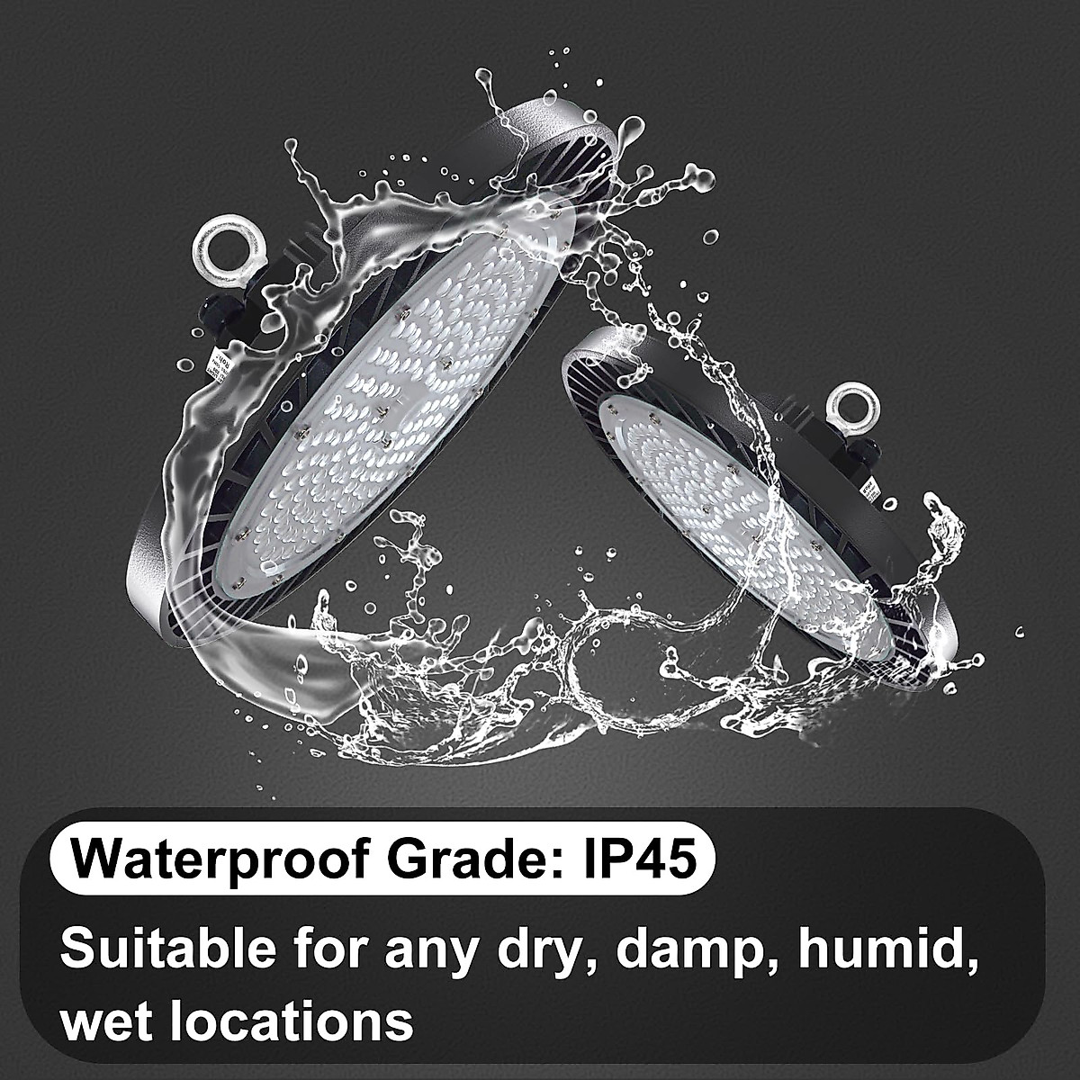 LED High Bay Light, 200W 22000LM 6500K UFO Lights Commercial Bay Lighting with US Plug, UFO High Bay Shop Lights for Warehouse Workshop Factory Gym Garage Barn(1 Pack)