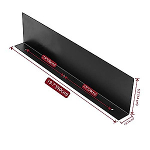 Ihomepark 20 Inch Metal Floating Shelves for Wall, Industrial Modern Steel Black Shelf for Living Room, Bathroom, Kitchen and Office