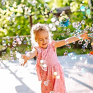 Bubble Machine for Kids, Automatic Electric Frozen Toys for Girls Princess Bubble Wand Maker Blower, Musical&Light Up Bubble Toys for Toddlers Outdoor, 3 4 5 6 7 8 Year Old Gifts