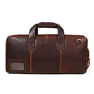 Tolredo Genuine Leather Large Chef Bag Multiple Zipper Compartment For Knifes Cutlery Durable & Spacious Portable Bag with Detachable Shoulder Strap