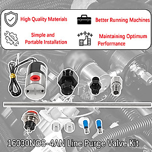 Deecaray 16030NOS-4AN Line Purge Valve Kit with Instructions，Suitable for "Purging" Nitrous Oxide（11-Piece）