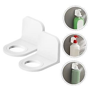 Cabilock 8 Pcs Wall Storage Rack Bathroom Bottle Bracket Bathroom Shower Gel Bottle Stand Bathroom Accessory Bathroom Storage Holder Waterproof Shower-gel Holder Shampoo Bottle Rack