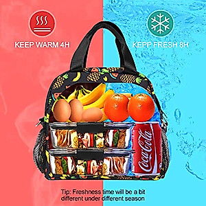 Insulated Lunch Bag for Women Girls Men,Cooler Lunch Tote Bag with Adjustable Shoulder Belt,Cute Portable Reusable Lunch Box Cooler Bag for Adult Girls Travel Picnic,Office,Working(Fruit)