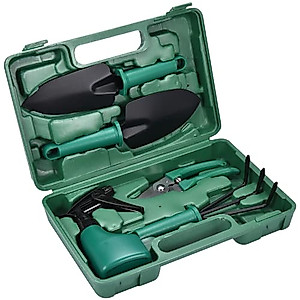 Garden Tool Set 5pcs - Gardening Hand Tools - Garden Kit, Tool Box Set for Yard or Indoor Gardening - Small Garden Planting Tools - Garden Essentials - Gift for Garden Lovers