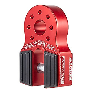 JIEDA Aluminum Flatlink Winch Shackle Mount Assembly for Tow Haul Truck, ATV UTV Winch Lines Winch Hook Red 6042