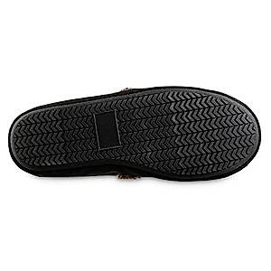 isotoner womens Recycled Microsuede a Line Slipper, Black, 6.5-7.5 US