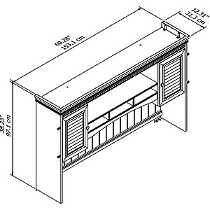 Bush Furniture Fairview Hutch for L Shaped Desk in Antique White, 60W