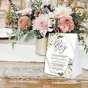 Bridal Shower Ring Game, Put a Ring On It Bridal Shower Game with 50 Fake Rings, Bridal Shower Decorations, Wedding Game, Bachelorette Hens Party Game for Guests - RG07