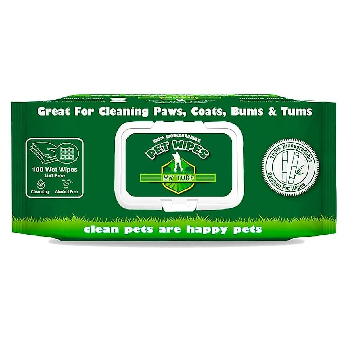 My Turf Unscented Dog Wipes – 100 pcs Pet Wipes for Paw Face Ears and Butt – Cat & Dog Wipes Cleaning – Kitten and Puppy Grooming Bath Wipes 6x8 Inch