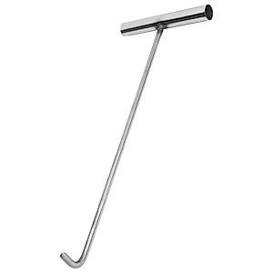 GANAZONO T Post Driver Manhole Cover Hook Stainless Steel T Style Handle Hook Hooks Drain Grate Lifter Storm Drain Cover Hook for Garden Street Home Shutter Doors Water Meter Key