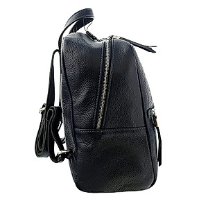 Pierre Cardin Navy Blue Leather Classic Medium Fashion Backpack for womens