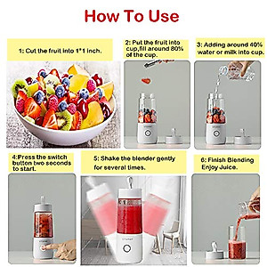 LLLJJJ Portable Blender, Mini Blender with USB Charging Function, Mini Blending Juicer for Fruits and Milkshakes, can Squeeze Juice in 45s, Suitable for Family, Travel, Outdoor, Micro Blender(1 PCS)