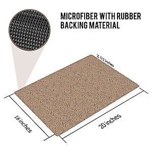 Shape28 Small Area Mat Ultra-Thin Kitchen Rug Entrance Mat with Non Slip Rubber Backing Size 20 inches x 16 inches Color Cappuccino Design 4T